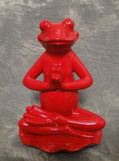 Red Prayer Yoga Frog - Globe Imports