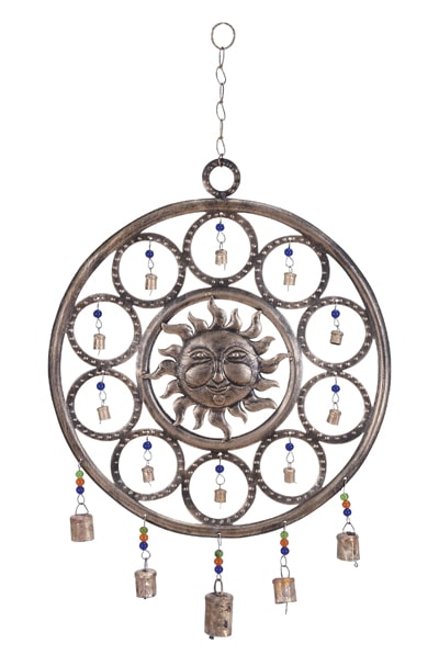 Round Sun Chime With Beads - Globe Imports