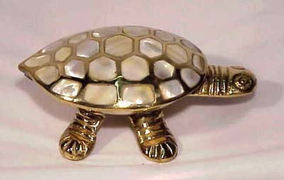 Brass and Mother of Pearl Turtle Dish - Globe Imports