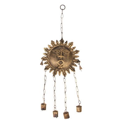 Metal Sun Face Chime - Globe Imports