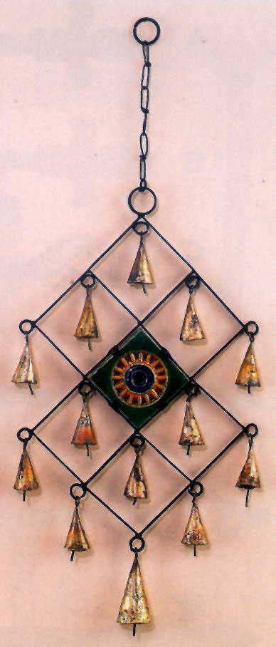 Metal Chime with Tile - Globe Imports