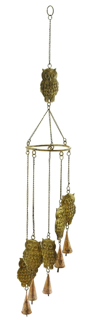 Metal Owl Wind Chime - Globe Imports
