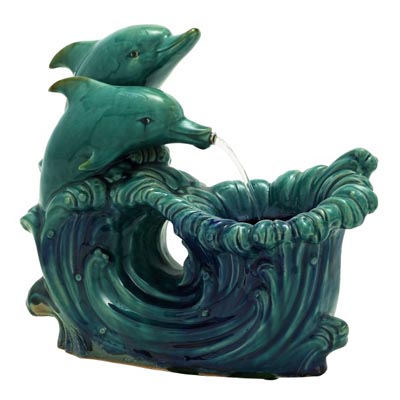 Ceramic Dolphins Fountain - Globe Imports