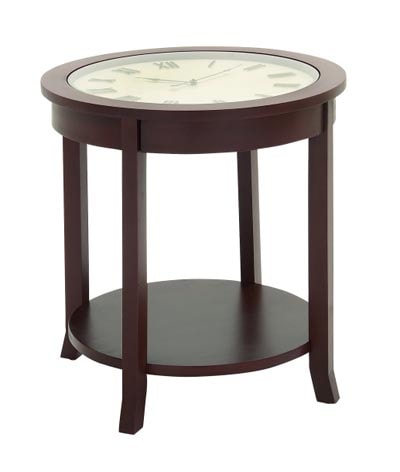 Wooden Clock Top Table - Globe Imports