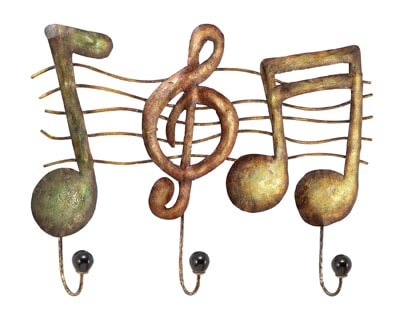 Musical Wall Decor Coat Hooks - Globe Imports