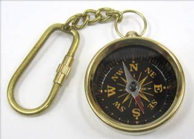 Brass Compass Key Ring - Globe Imports