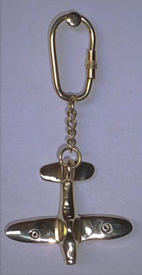 Brass Airplane Key Ring - Globe Imports