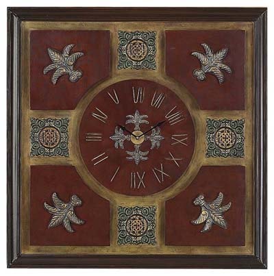 Square Metal Wall Clock - Globe Imports