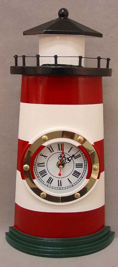 Wooden Lighthouse Clock - Globe Imports