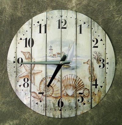 Rustic Beach Scene Clock - Globe Imports