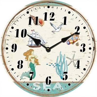 Glass Mermaid Clock - Globe Imports