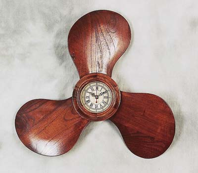 Wood Propeller Clock - Globe Imports
