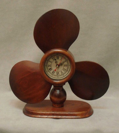 Wood Prop Clock on Stand - Globe Imports