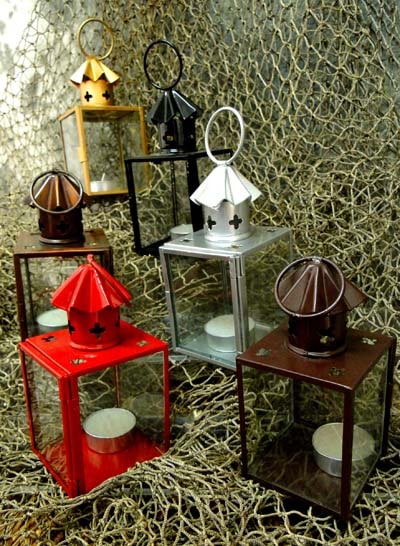 Set of 6 Assorted Tea Light Lanterns - Globe Imports