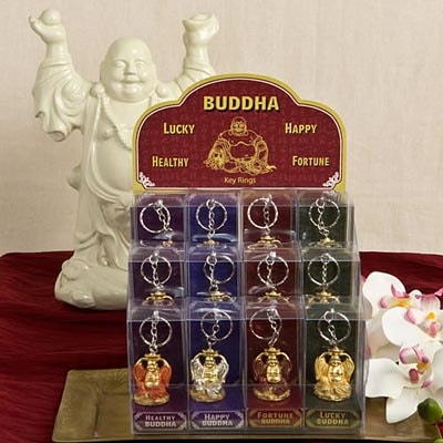 Assorted Good Fortune Buddha Key Chain - Globe Imports