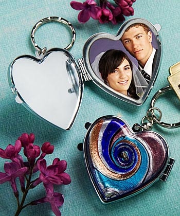Murano Glass Heart Locket Key Ring - Globe Imports