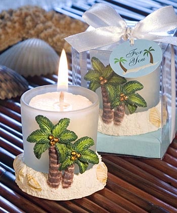 Palm Tree Votive Candle - Globe Imports
