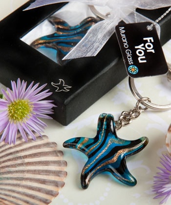 Murano Glass Starfish Key Ring - Globe Imports