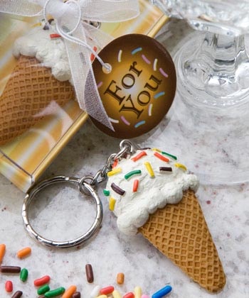 Ice Cream Cone Key Ring - Globe Imports