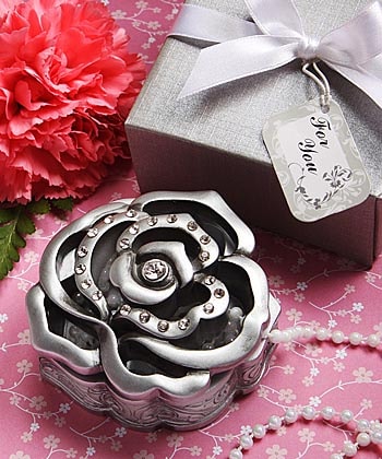 Rose Shaped Trinket Box - Globe Imports