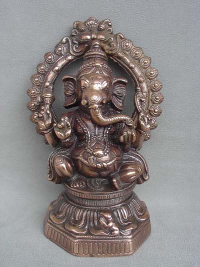 Copper-Colored Metal Ganesh - Globe Imports