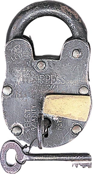 Antique Style Metal Lock & Keys - Globe Imports
