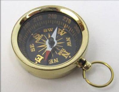 Brass Pocket Size Compass - Globe Imports