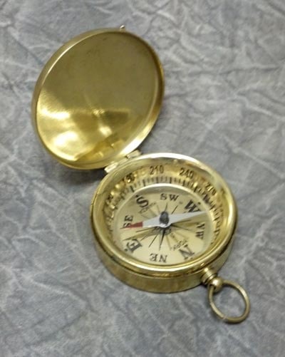 Brass Pocket Compass Globe Imports