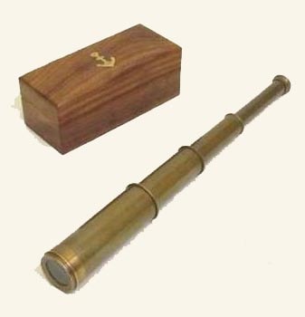 Antique Telescope in Wood Box - Globe Imports
