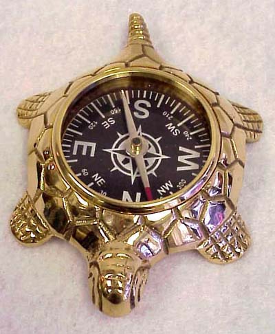 Brass Turtle Compass - Globe Imports