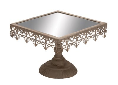 Decorative Square Cupcake Plate - Globe Imports