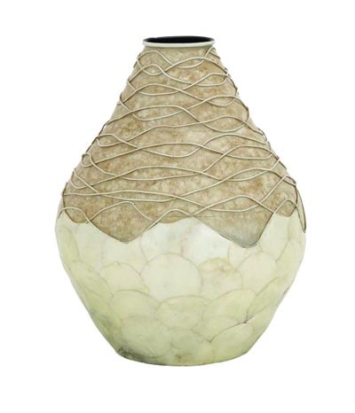 Capiz Shell Vanilla Vase - Globe Imports