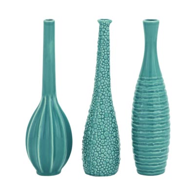 Assorted Turquoise Ceramic Vase - Globe Imports