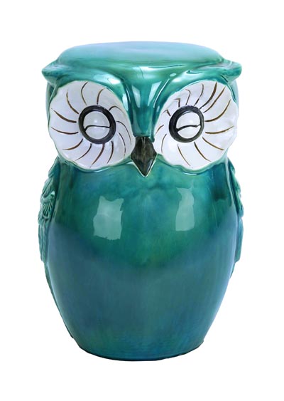 Ceramic Owl Garden Stool - Globe Imports