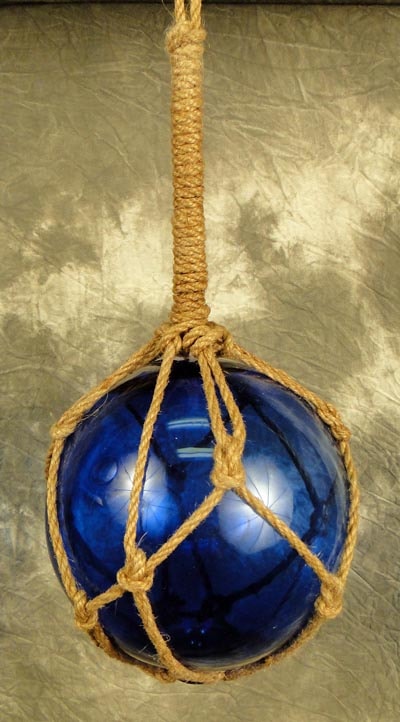 5 Inch Diameter Blue Glass Float - Globe Imports