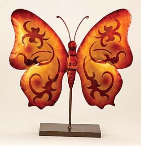 Metal Butterfly on Stand - Globe Imports