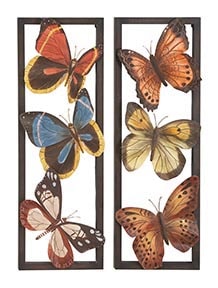 Set of 2 Butterfly Wall Panels - Globe Imports