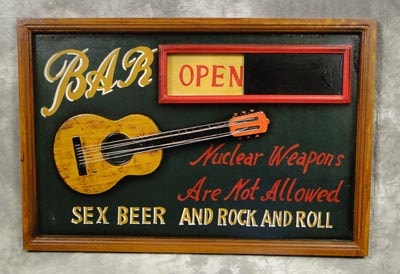Rock & Roll Bar Sign - Globe Imports
