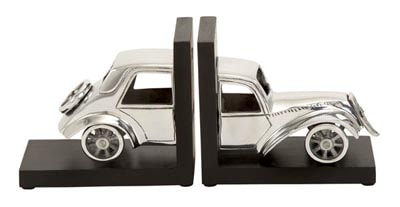 Wood and Metal Car Bookends - Globe Imports