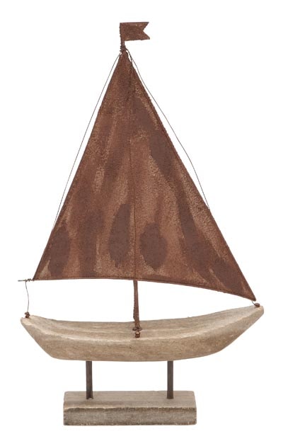 Rustic Decorative Sailboat - Globe Imports