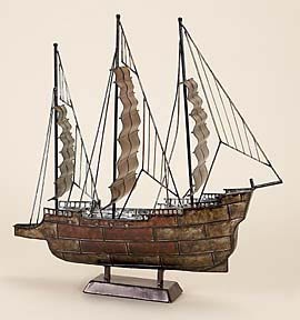 Metal Sailing Ship - Globe Imports