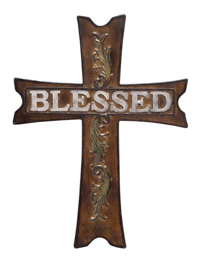 Metal Wall Blessed Cross - Globe Imports