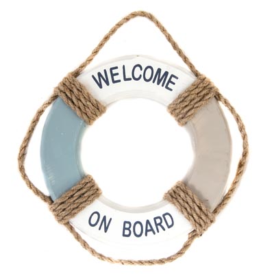 Wood Life Ring with Rope - Globe Imports