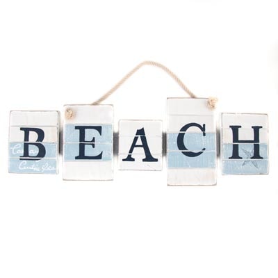 Wood Blocks with Word Beach - Globe Imports