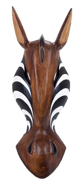 Wooden Zebra Mask - Globe Imports