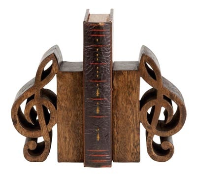 Wooden Treble Clef Bookends - Globe Imports