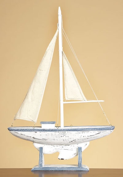 Wooden Rustic Sailboat - Globe Imports