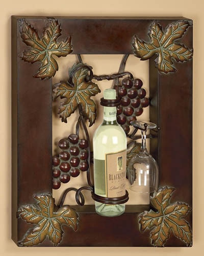 Metal Wall Decor Wine Frame - Globe Imports