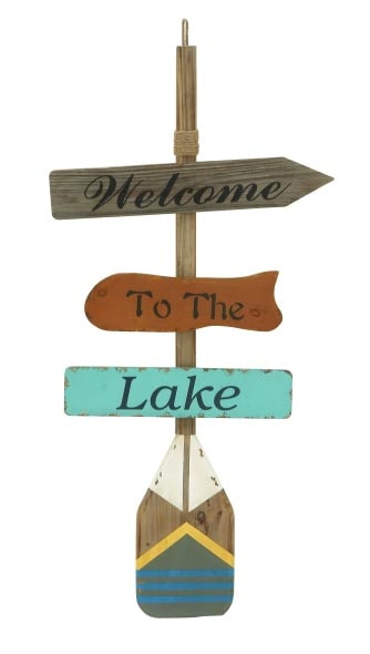 Welcome to the Lake Oar Sign - Globe Imports