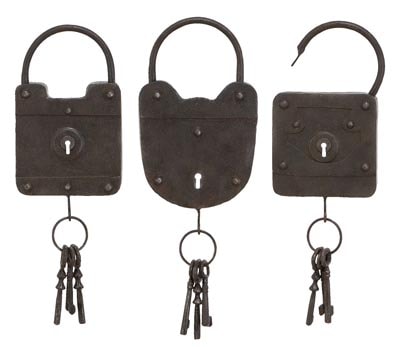 Metal Lock Assorted Wall Decor - Globe Imports